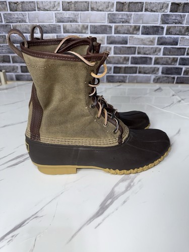 Vintage LL Bean Boots Maine Hunting Shoe Men's Canvas/Leather, Olive, 10M, USA | eBay