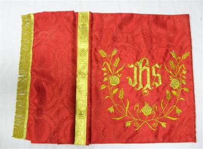 Red Humeral Veil Vestment Polyester Damask Satin Lined & Pockets Latin ...
