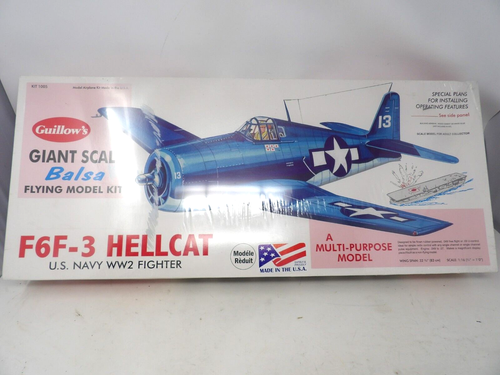 Guillow's Grumman F6F-3 Hellcat, Large Balsa Wood Model Airplane Kit ...