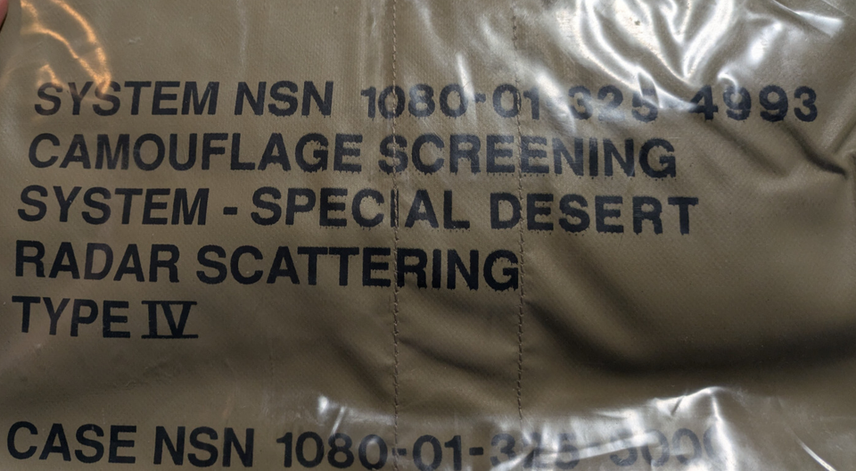 US Military Camouflage Screening System Desert Radar Scattering Type IV ...