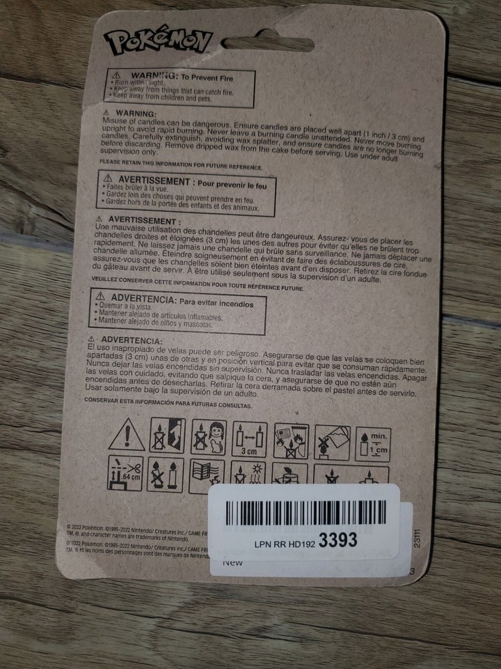 Pokemon Birthday Character Candle Set - 4 pcs Pikachu Squirtle ...