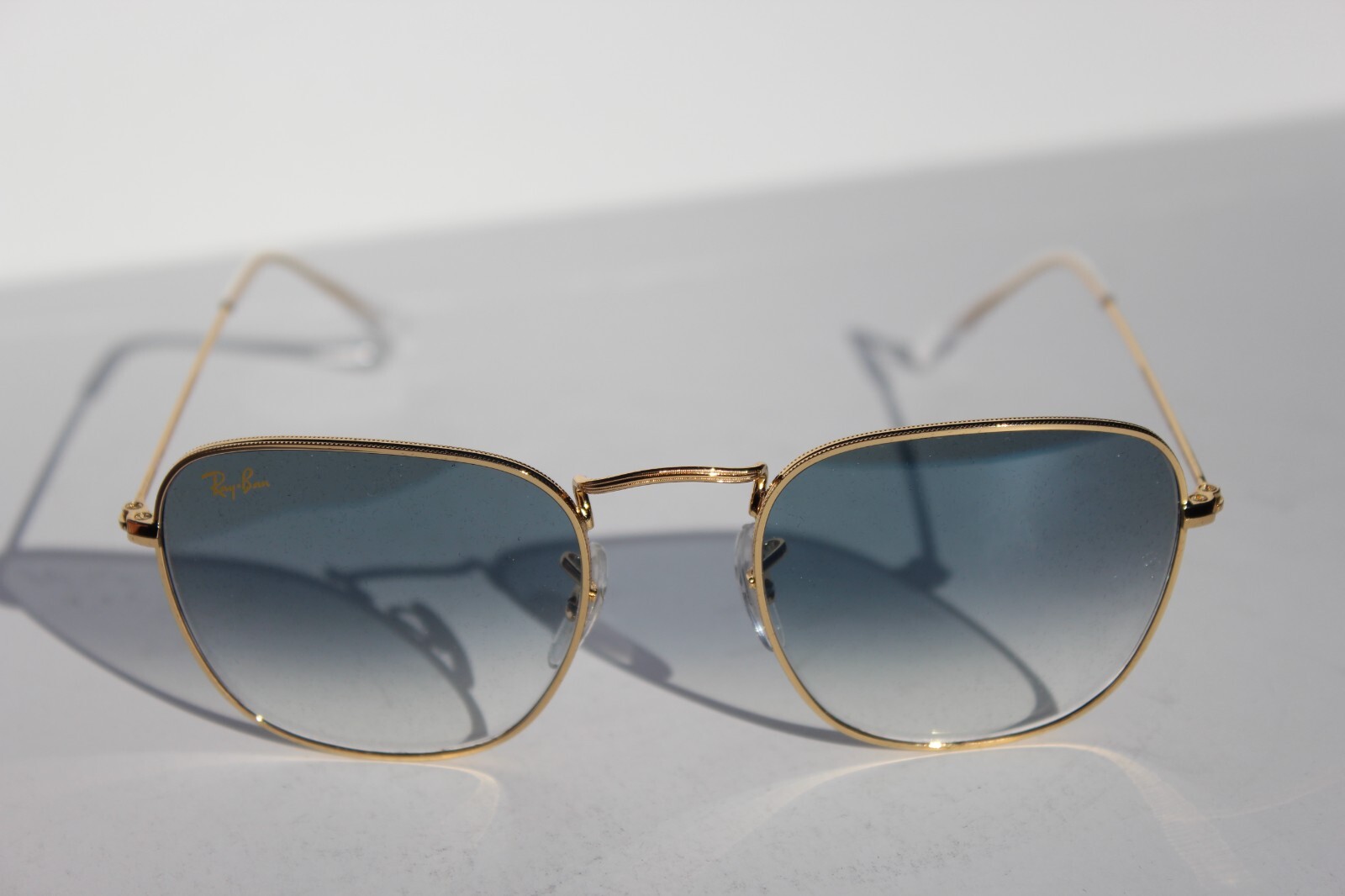 RAY-BAN RB3857 Sunglasses Frank Legend Gold/Clear Blue Gradient 91963F ...