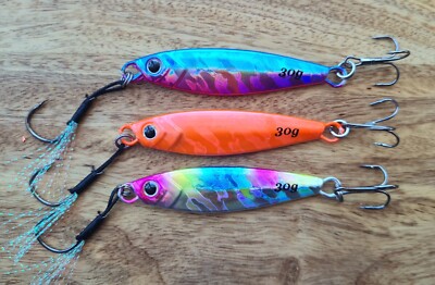 2pcs 30g Combe Lures 'Lazer' sea fishing metal jig for bass pollock and ...
