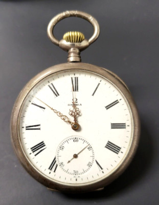 Omega pocket watch .800 silver Open Face Runs 4407917 RARE LOOK AT PICS ...