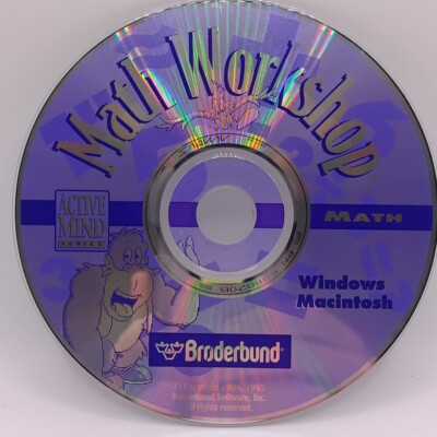 Math Workshop Active Mind Series Broderbund Windows/Macintosh Ages 6-10 ...