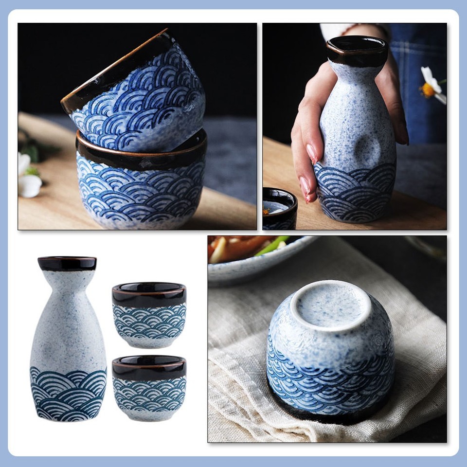 Japanese Tea Pot Traditional Ceramic Saki Cup Pots with Infuser Small ...
