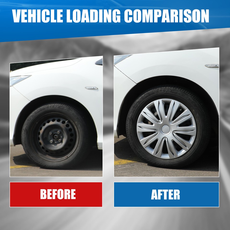 14"-16" Set of 4 Wheel Covers Snap On Full Hub Caps R14 R15 R16 Tire ...