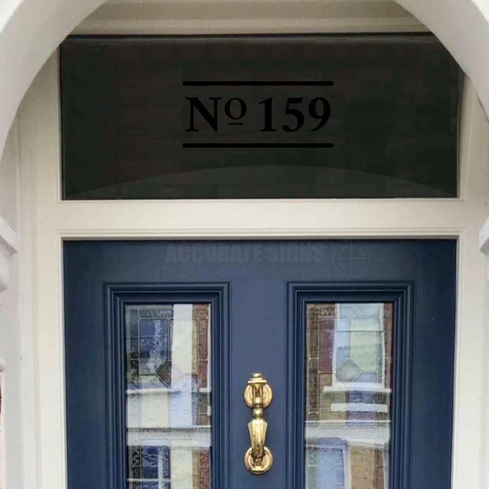 House Door Number Sticker for Window Fanlight Decal (02) | eBay UK
