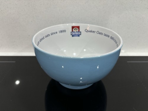 2008 Quaker Oats OAT SO SIMPLE Porridge Bowl Blue Patterned Stunning | eBay
