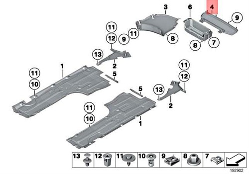 Genuine BMW F07 520d 530d 155kW 530dX 535d Covering Rear Centre ...