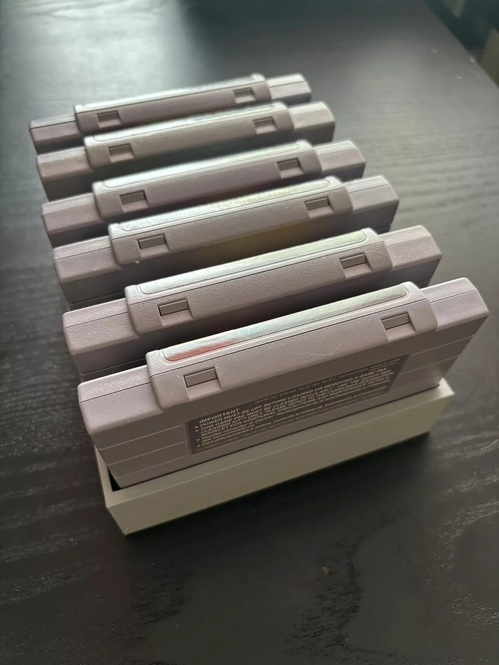 6 Game SNES Cartridge Holder - Super Nintendo Game Storage Tray Display ...