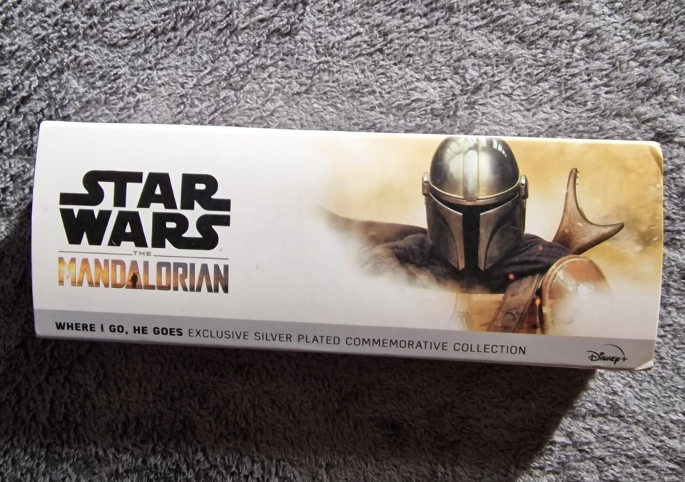 Star Wars The Mandalorian Silver Plated Collectable Coin and Collectors ...