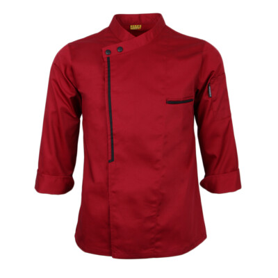 Retro Chef Jacket Coat Uniform Long Sleeve Hotel Kitchen Apparel 2XL ...