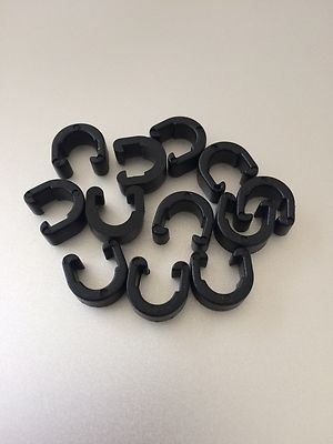10pcs Cable C Clips - Black Plastic - E Clip - Bicycle Bike MTB Road ...