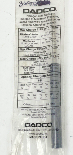 DADCO - C.070.080 - NITROGEN GAS SPRING - 2175 PSI - 150 BAR - ULTRA ...