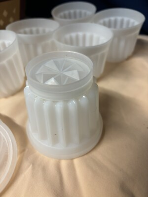 Tupperware Jel-ette Jello Single Serve 297 Mold Cups Lids Star Cap Set ...