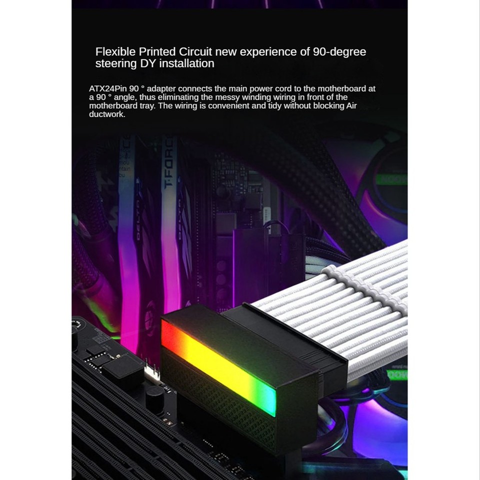 ATX 24 Pin auf 90 Grad Adapter 5V 3-Pin ARGB Motherboard ...