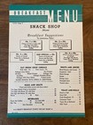 Vintage Menu Snack Shop Miami Florida Breakfast | eBay