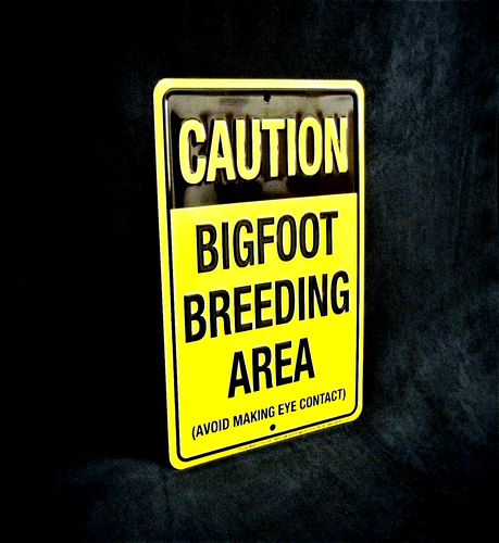 BIGFOOT BREEDING AREA -*US MADE* Embossed Sign - Man Cave Garage Bar ...
