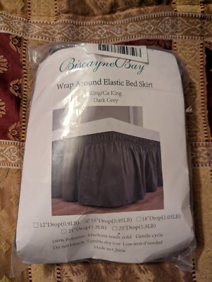 Biscayne Bay Wrap Around Elastic Bed Skirt King/Ca King 15" Drop | eBay