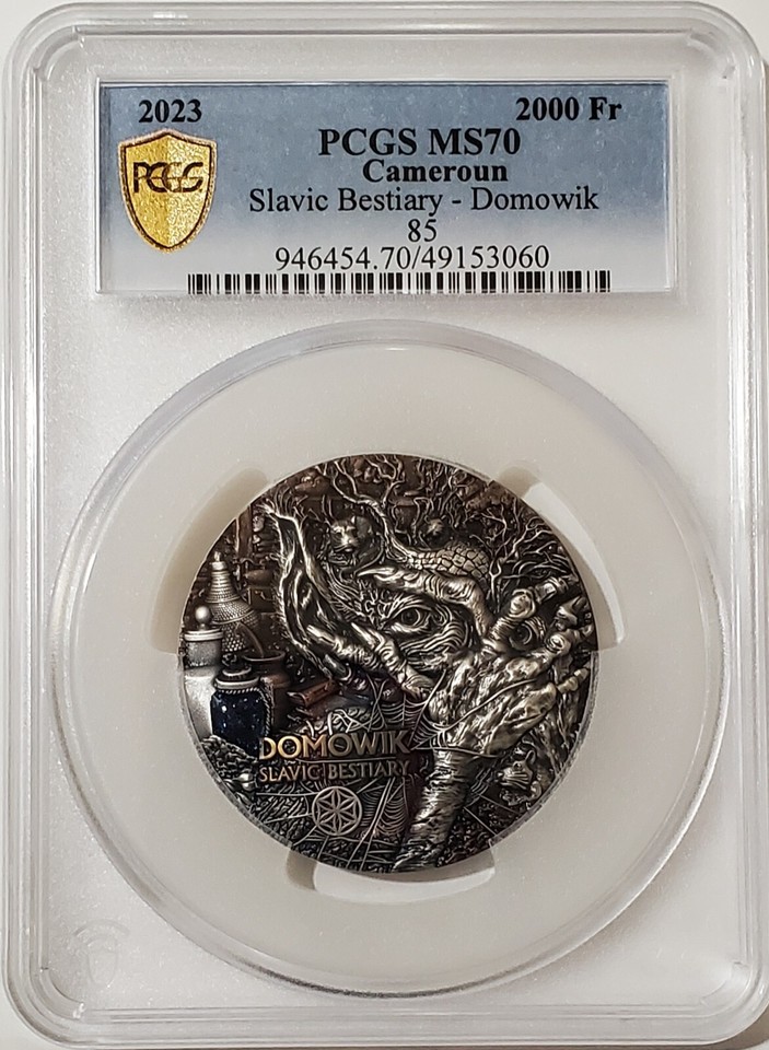 2022 3 Oz Silver Cameroon Slavic Bestiary DEMOWIK PCGS MS70 Antique ...