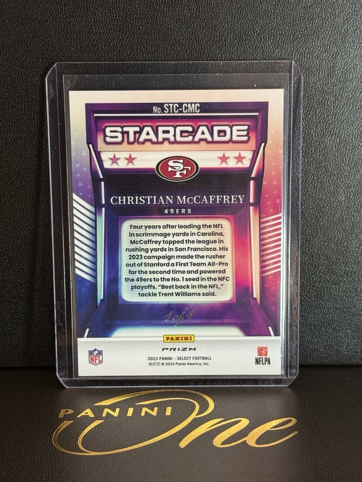 2023 Panini Select Christian McCaffrey Starcade 1/1 Case Hit One Of One ...