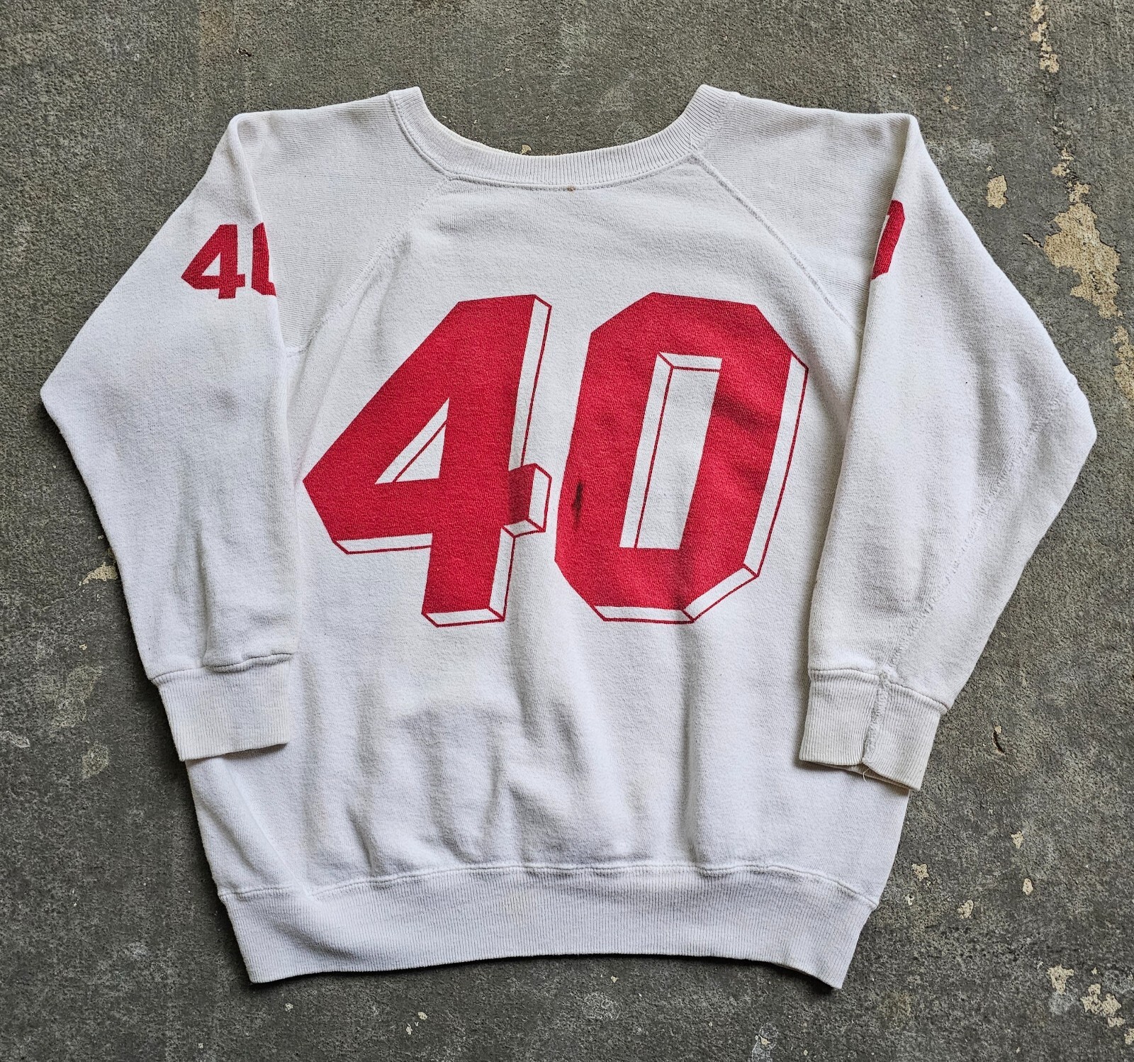 True Vintage 60s Red 40 College High School Crewneck … - Gem