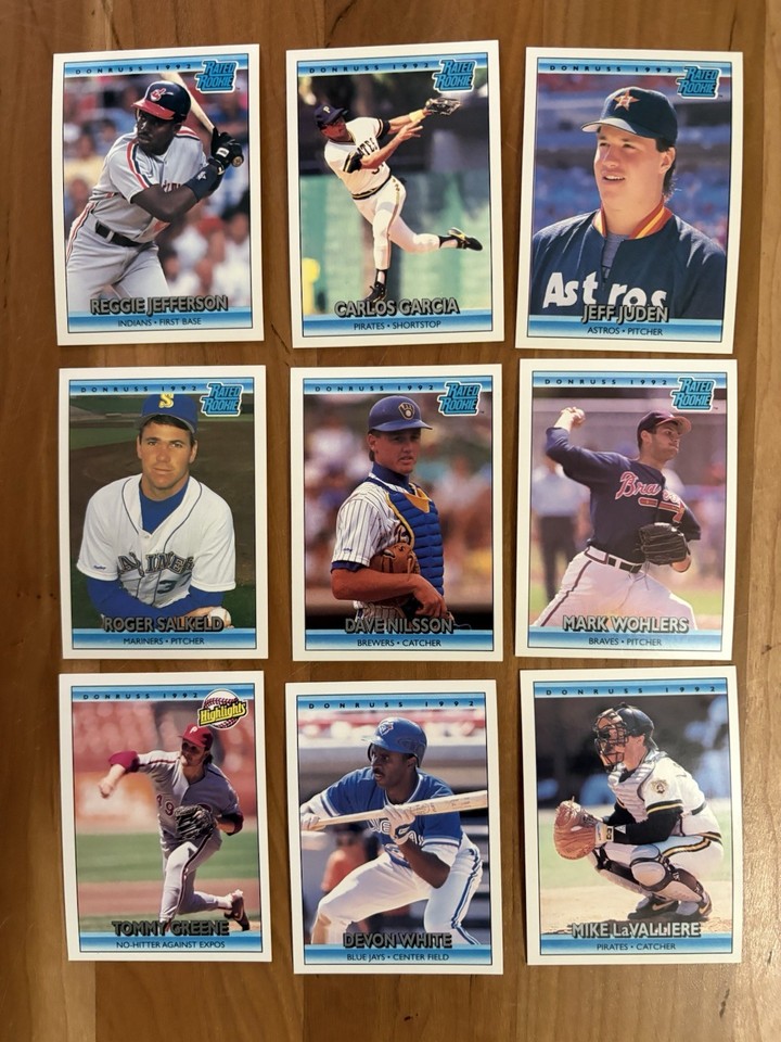 1992 Donruss Baseball Card Lot (79) Cards NRMT HOFers and Rated Rookies ...