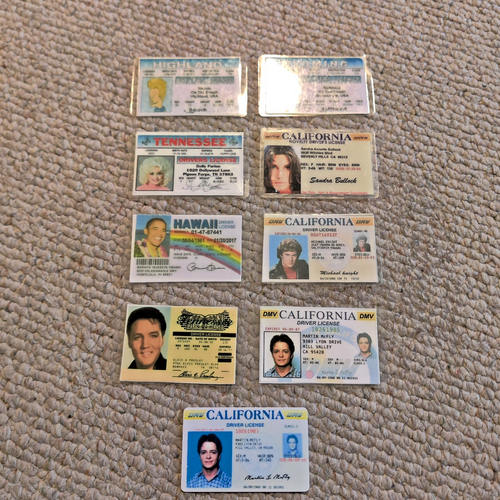 set of 9 Celebrity fun fake ID Cards Drivers Licenses | eBay
