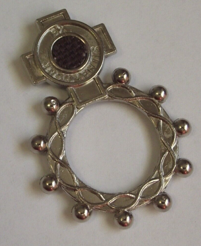 Saint St Padre Pio relic medal pocket prayer rosary ring patron of ...