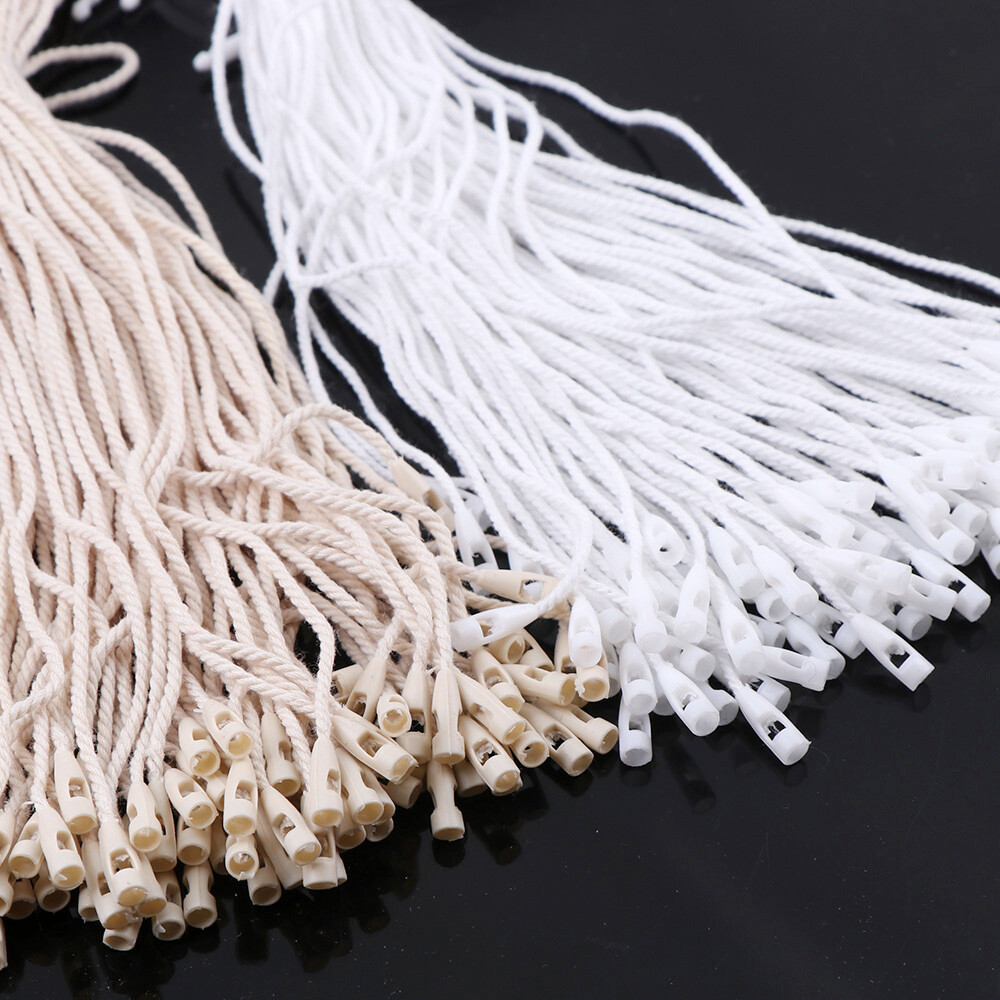 Clothing Label Cords 100-1000 Pcs Bullet Cotton Hang Tag Strings - Snap ...