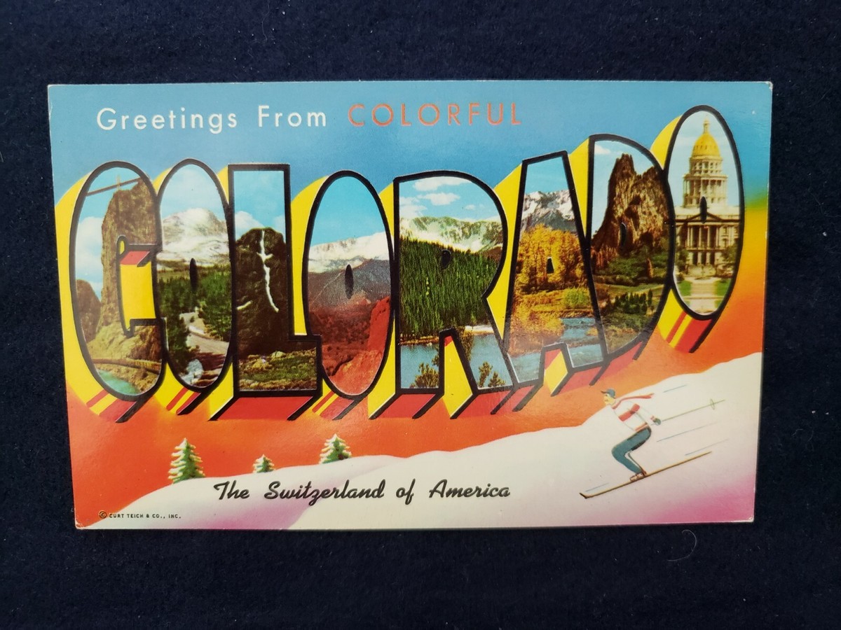 Postcard Greetings From Colorado Greetings From Colorado Machine