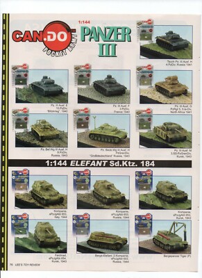 Can Do Pocket Army Panzer III Tanks Action Figures - Vintage 2004 Toys ...
