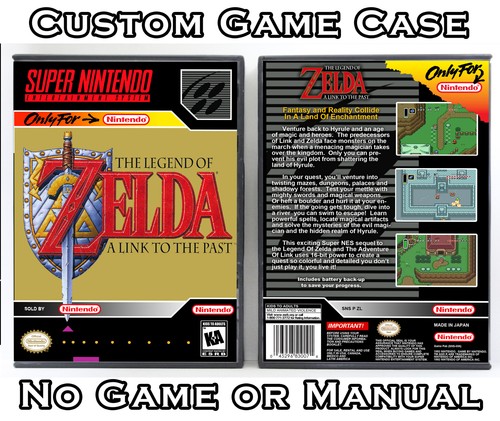 Legend of Zelda: A Link to the Past - Super Nintendo SNES Custom Case ...