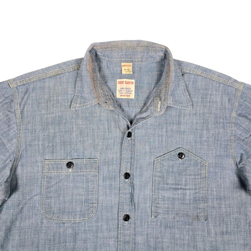 VTG Ben Davis Sanforized Chambray Shirt Men's XL Button Up United Made ...