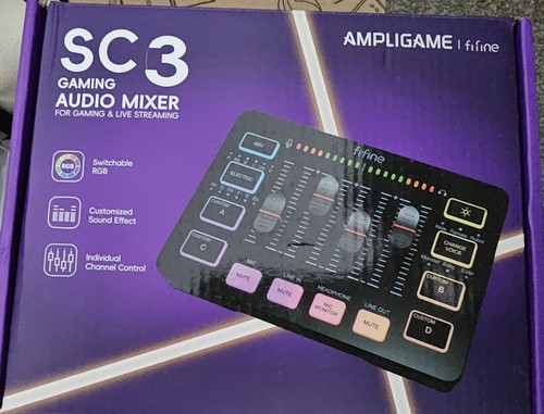 Fifine AmpliGame SC3 / XLR Gaming Audio Mixer / Streaming RGB / PC | eBay