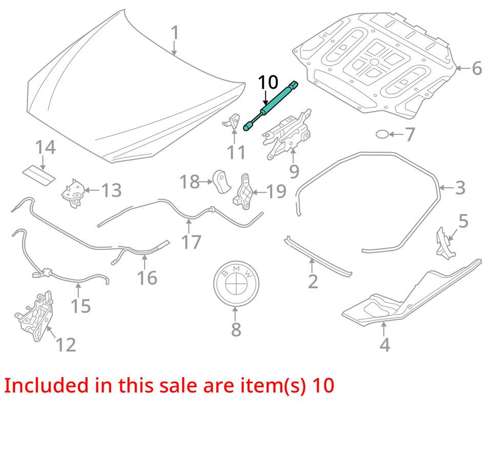 2011-2016 BMW 535d Hood Lift Support 51237309119 | eBay