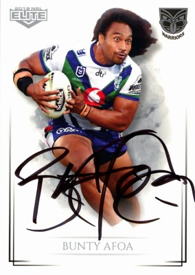 Signed 2019 NEW ZEALAND WARRIORS NRL Card BUNTY AFOA | eBay