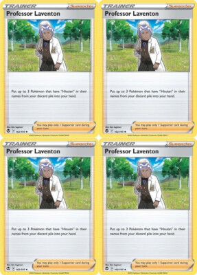 Pokemon TCG - 4x Professor Laventon 162/195 Playset Silver Tempest - NM ...