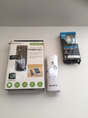 iPhone Accessory kit Sony headphones soundlogic power cell Bank ...