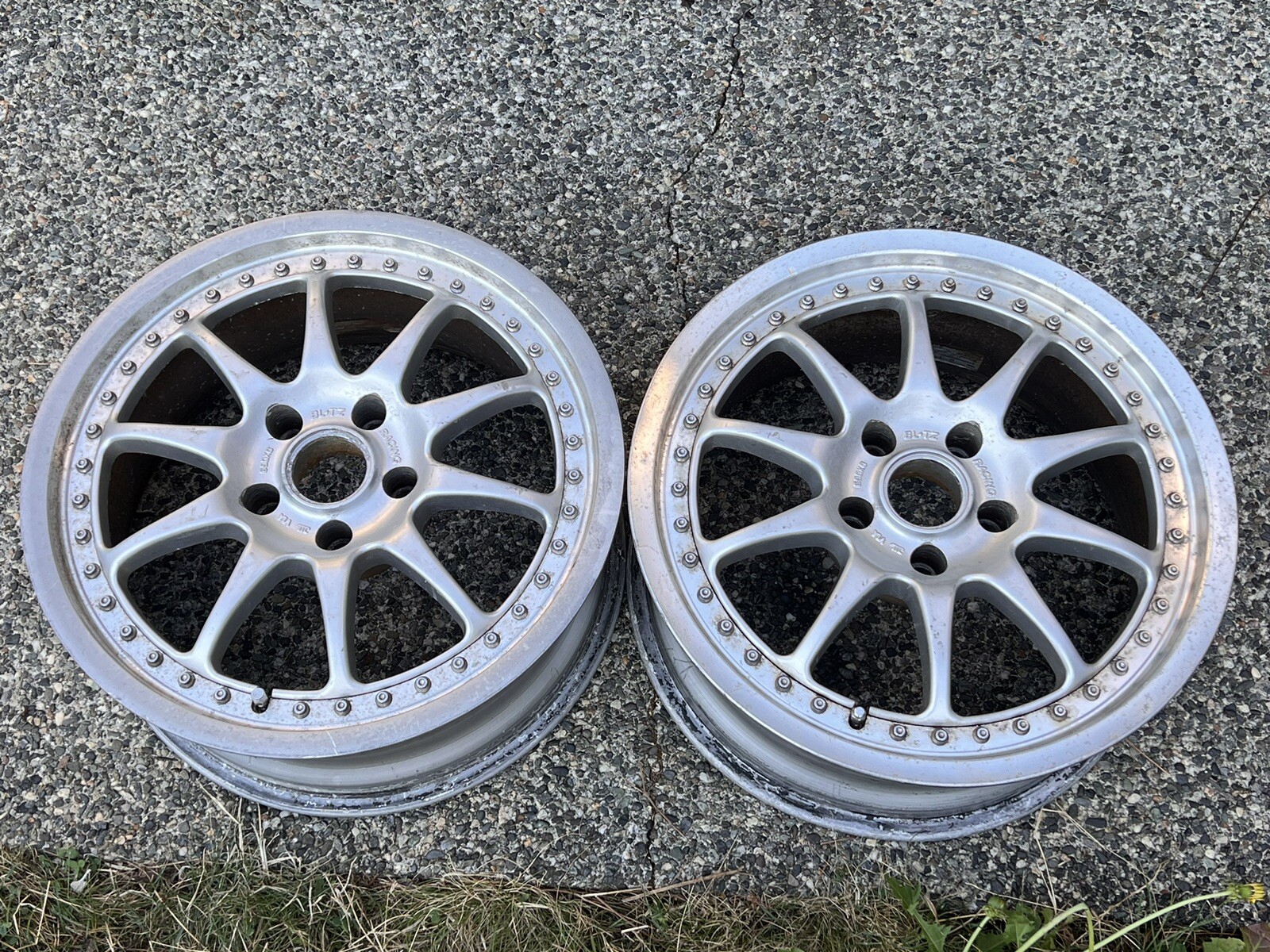 Rare JDM 2pc real Blitz Type 01 17x8 +35 5x114.3 LO DISK wheels rims ...