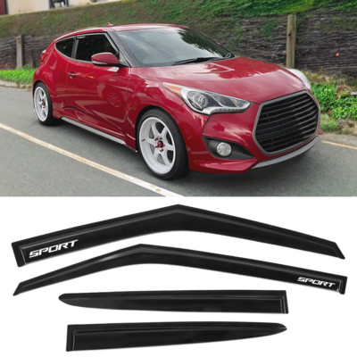 For 11-18 Hyundai Veloster Slim Style Window Visors Rain Shade Guard w ...