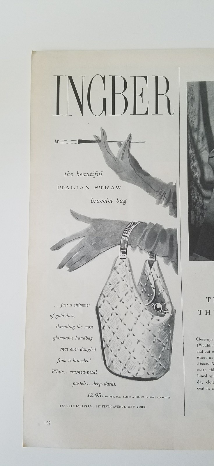 1953 INGBER women's Italian straw bracelet handbag purse vintage ...