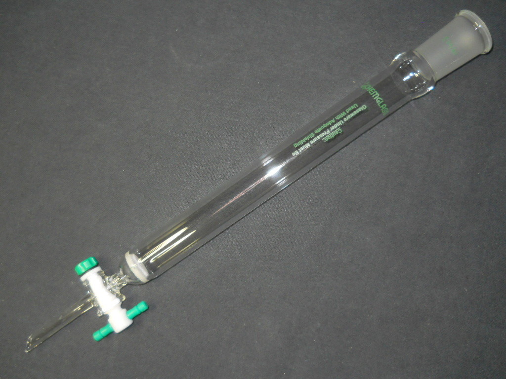 Chemglass 8" Glass Coarse Frit 3/4" ID Chromatography Column, 24/40 2mm ...