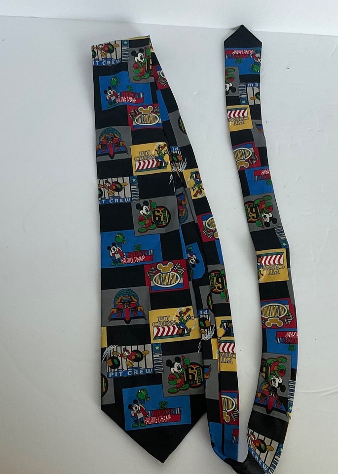 Disney Mickey Mouse Unlimited Car Racing Champ 61 Necktie Donald Goofy ...