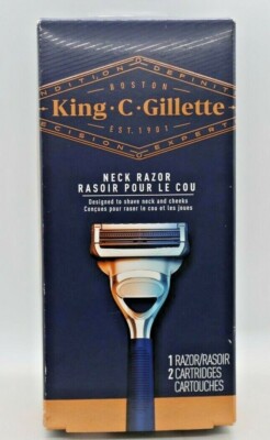 King.C.Gillette Neck Razor Handle with 2 Cartridges New | eBay