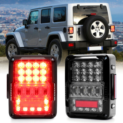 LED Tail Lights Brake Reverse Turn Signal Rear Lamp for Jeep Wrangler ...