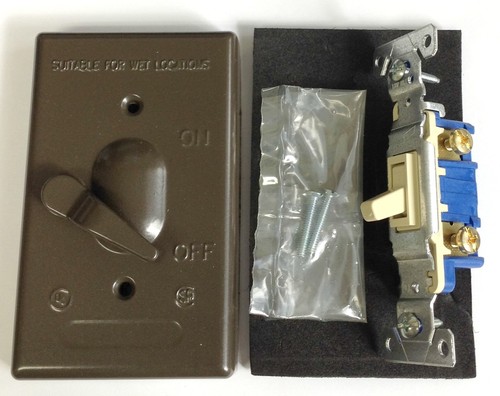 (2) Teddico BWF TS-11AV BRONZE Weatherproof Toggle Cover Plate 15A 1 ...