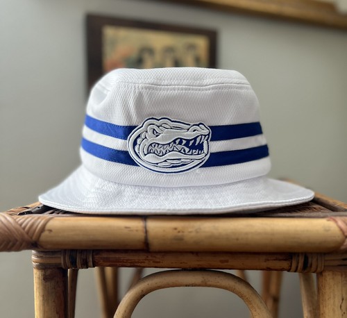 Rare Fluorescent White & Blue Embroidered Florida Gators Bucket Hat Top ...