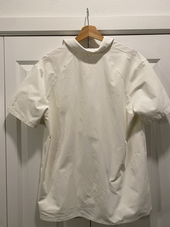 Nike 24.7 Perfect Stretch Light Bone Snap Down Shirt Mens Sz M HQ6958 ...